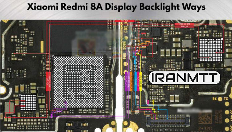 backlight ways - مسیر بک لایت Redmi 8A