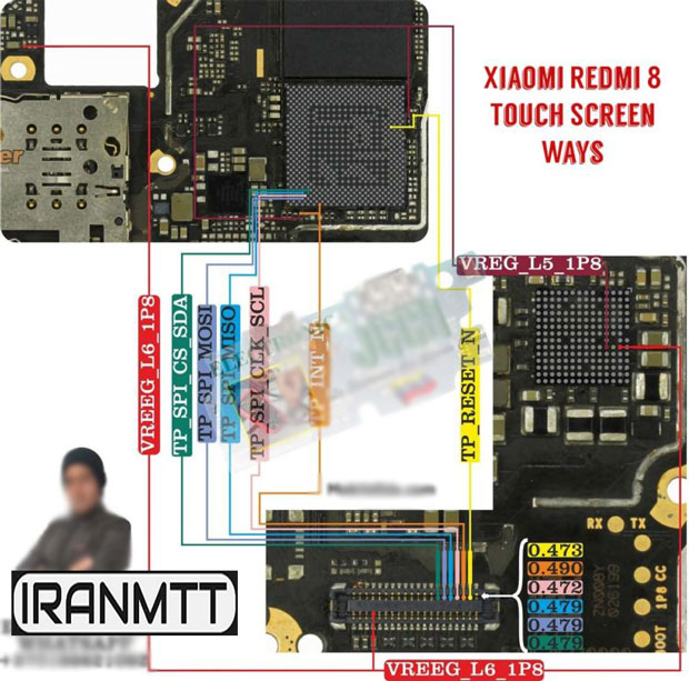 touch ways - مسیر تاچ Redmi 8 شیائومی