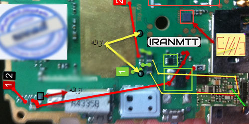 مسیر شارژ Nokia X2-02 - charging ways