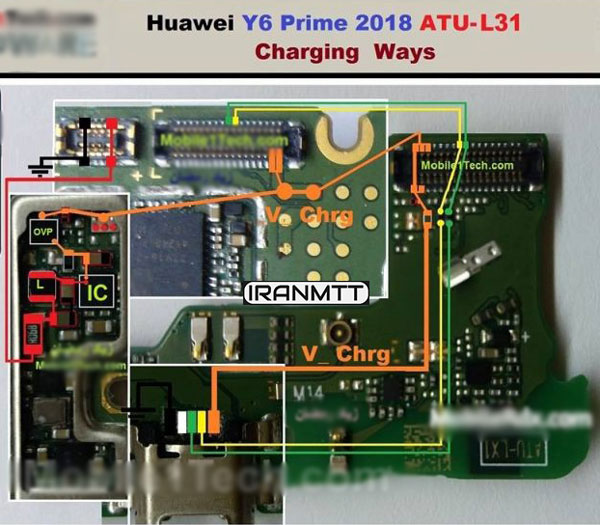 مسیر شارژ Y6 Prime 2018 - charging ways